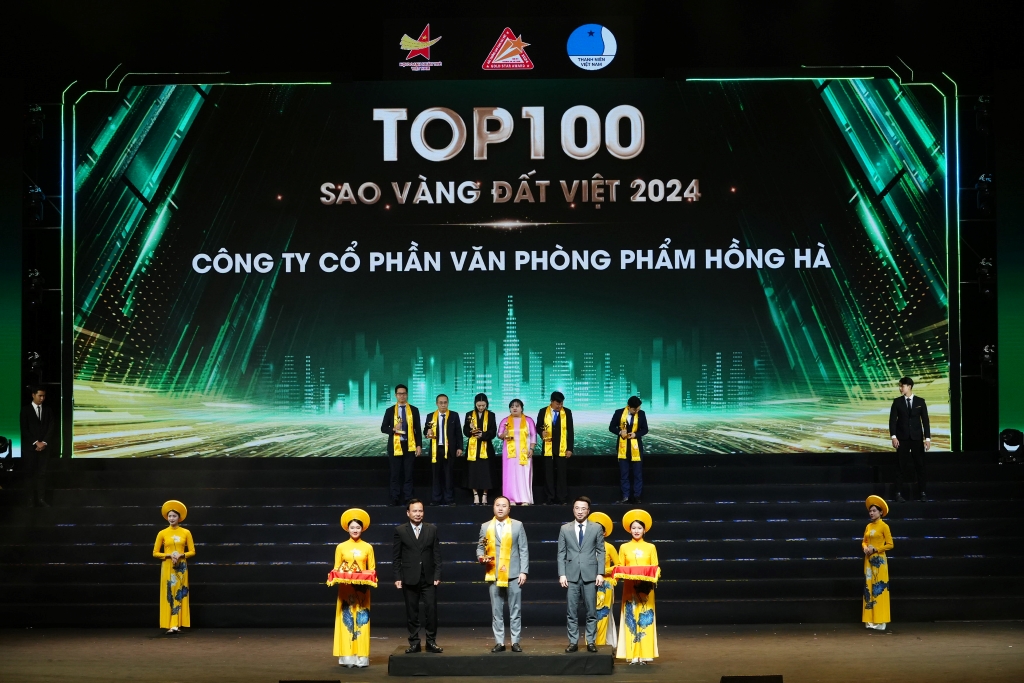 Văn phòng phẩm Hồng Hà tiếp tục lọt Top 100 Sao Vàng Đất Việt 2024 – Hồng Hà - Vietnam.vn
